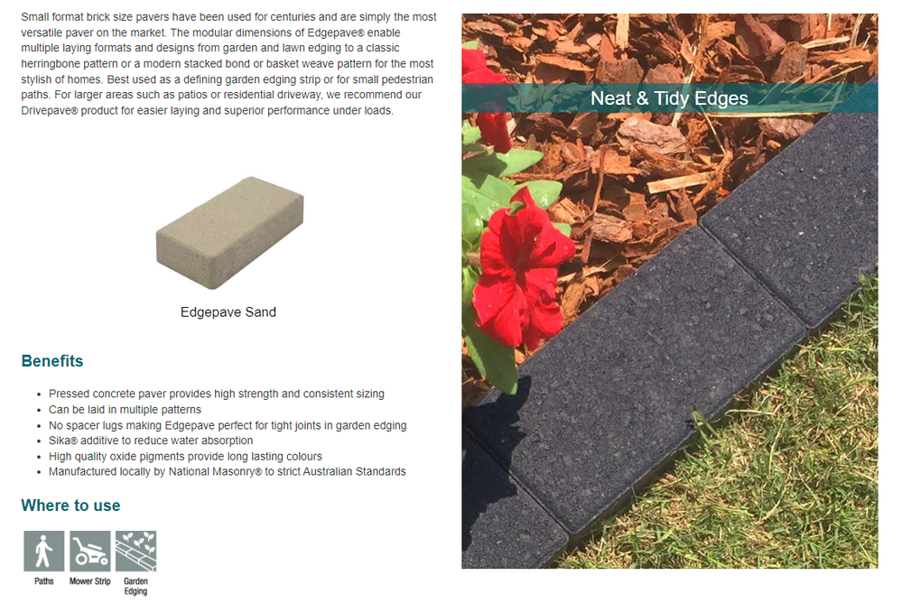 Edge Pave Charcoal Paver 200x100 - Tile Stone Paver