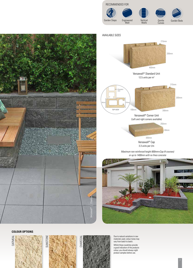 Adbri Versawall Sunstone Block - 400x200x215 - Tile Stone Paver