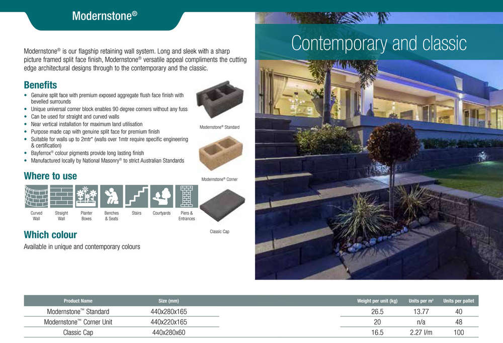 National Masonry Modernstone Charcoal Block - Tile Stone Paver