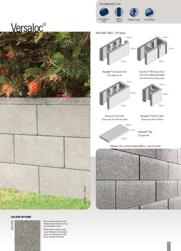 Adbri Masonry Versaloc 200 Right Corner Unit - Tile Stone Paver