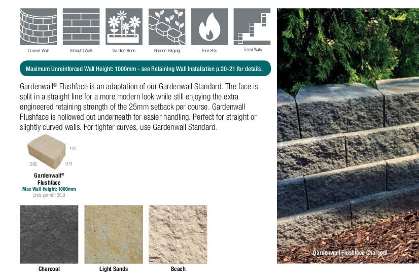 National Masonry Gardenwall Flush Face Charcoal - tileSTONEpaver