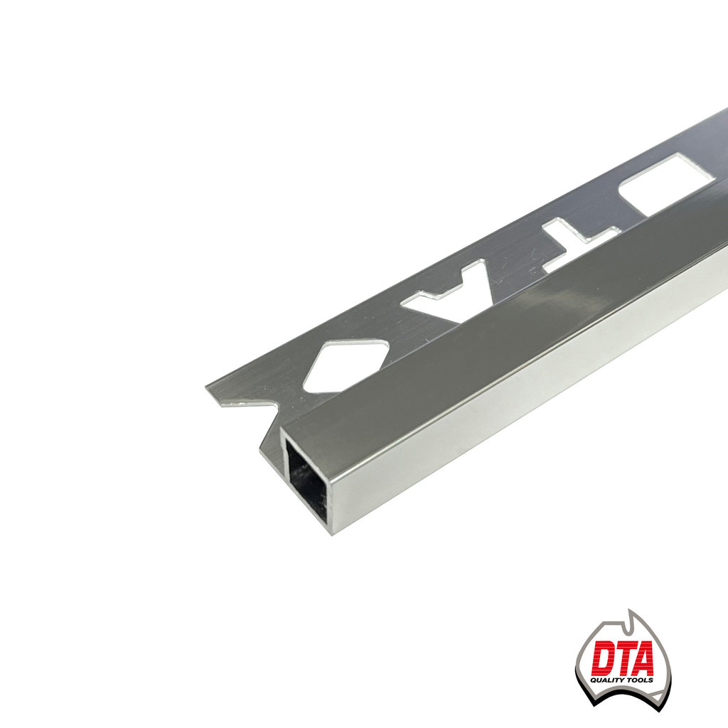 Box Square Edge Aluminum Trim 6mm x 3m (Bright Silver) - Tile Stone Paver
