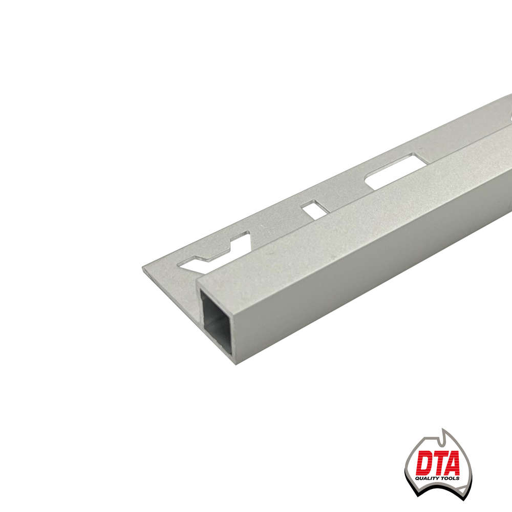 Box Square Aluminum Trim 10mm x 3m (Matt Silver) - Tile Stone Paver