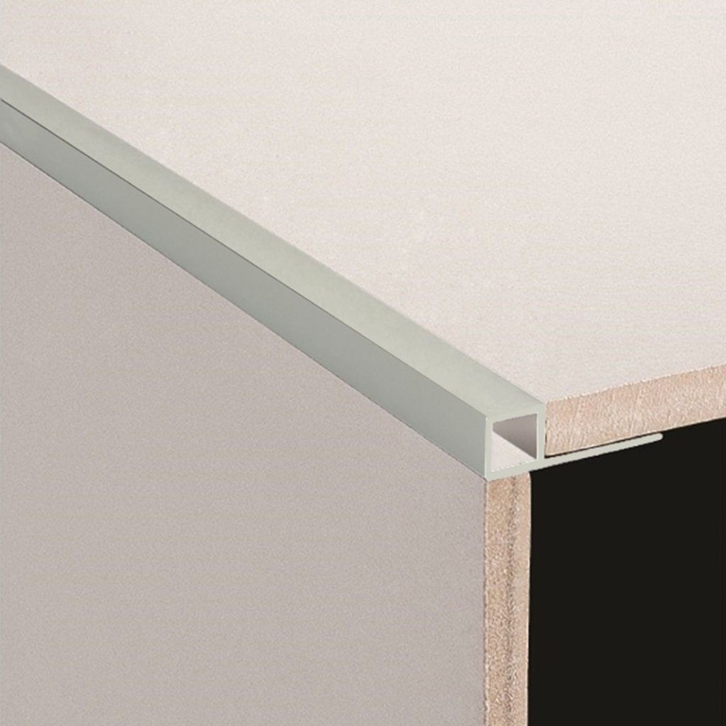 Box Square Aluminum Trim 8mm x 3m (Matt Silver) - Tile Stone Paver