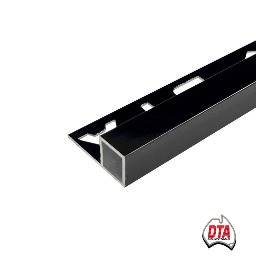 Box Square Edge Aluminum Trim 8mm x 3m (Gloss Black) - Tile Stone Paver