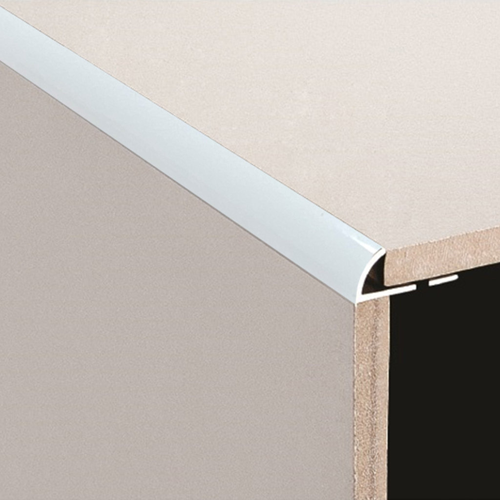 Round Aluminium Trim 10mm x 3m (Gloss White) - Tile Stone Paver
