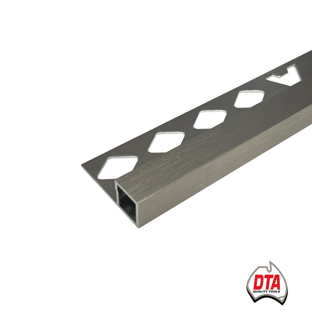Box Square Edge Aluminum Trim 8mm x 3m (Brushed Nickel) - Tile Stone Paver