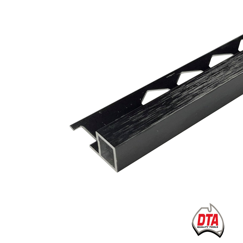 Box Square Edge Aluminum Trim 8mm x 3m (Brushed Black) - Tile Stone Paver