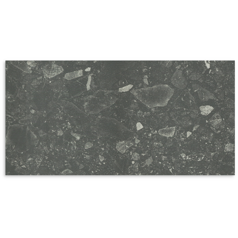 Terrazzo Nero Matt Floor Tile 300x600 - Tile Stone Paver