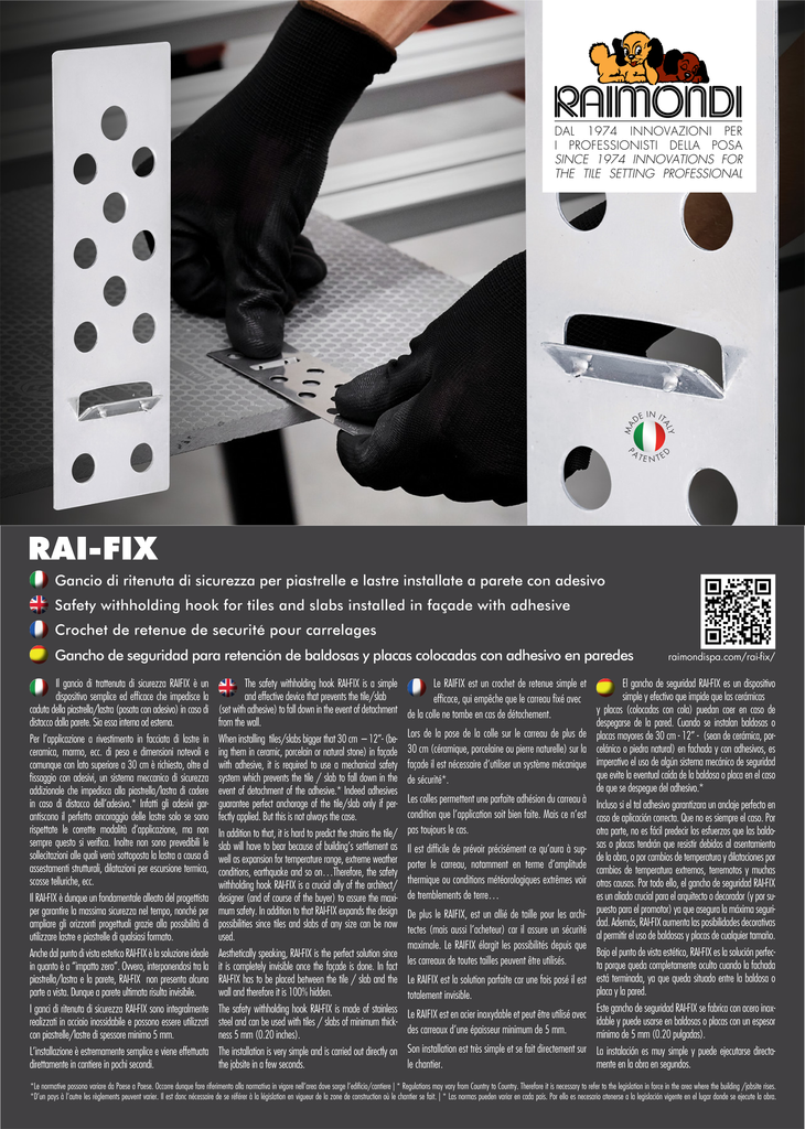 Raimondi RAI-FIX Hooks 6mm (500 Pack) - Tile Stone Paver