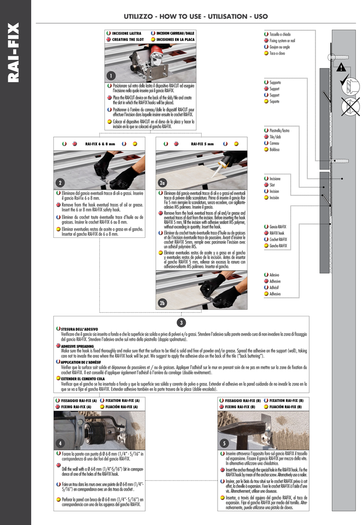Raimondi RAI-FIX Hooks 8mm (70 Pack) - Tile Stone Paver