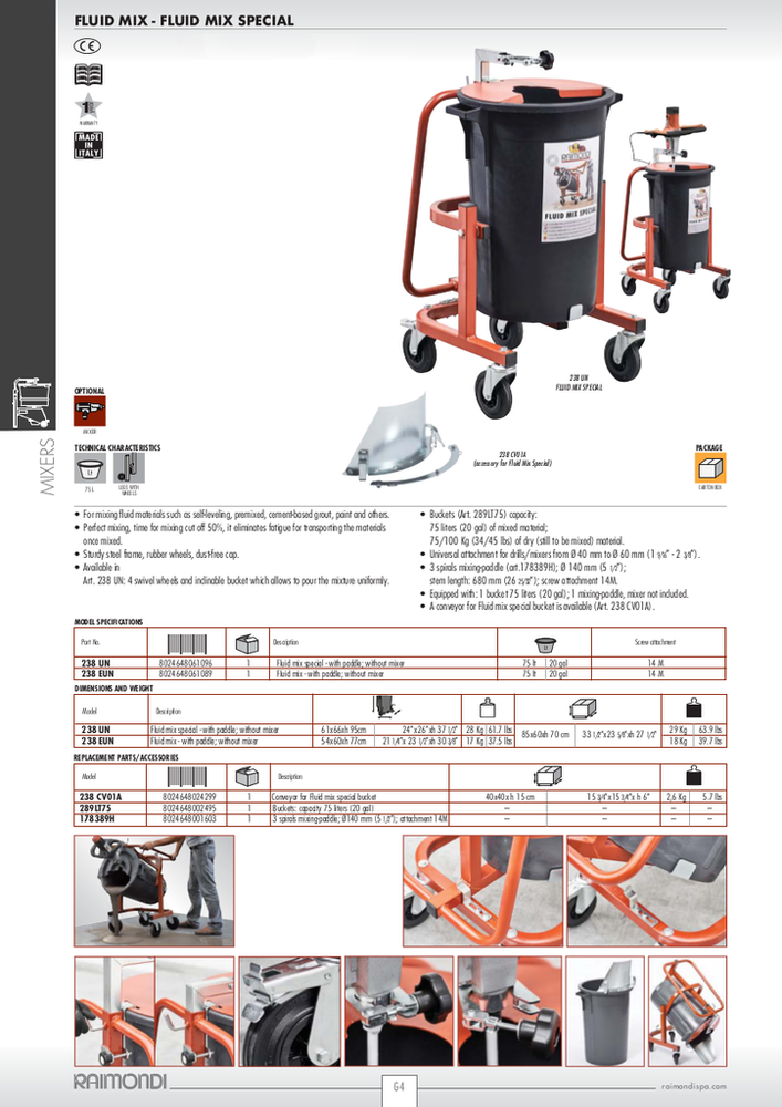 Raimondi Fluid Mix Special - Tile Stone Paver