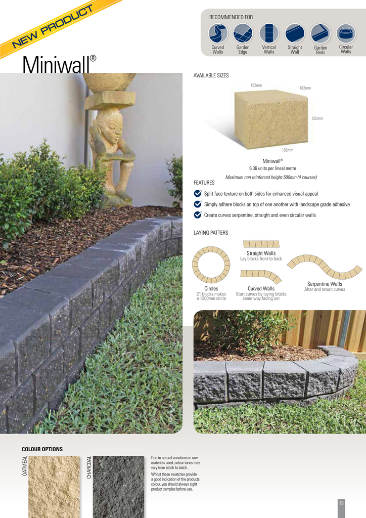 Adbri Miniwall Oatmeal Block - Tile Stone Paver
