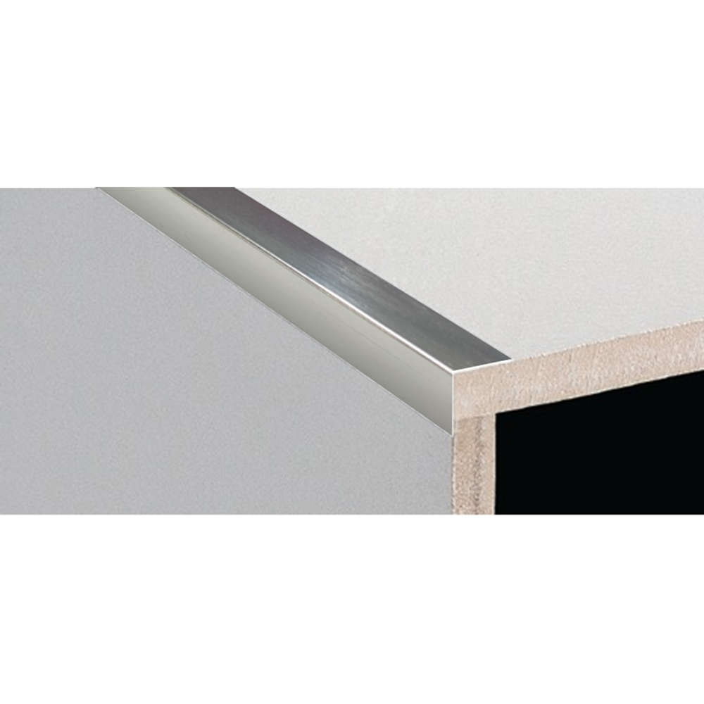 Retro Fit L Angle 20mm x 20mm - 3m (Bright Silver) - Tile Stone Paver