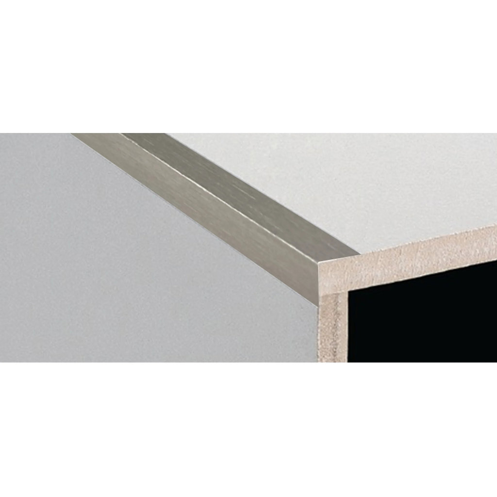 Retro Fit L Angle 20mm x 20mm - 3m (Brushed Nickel) - Tile Stone Paver