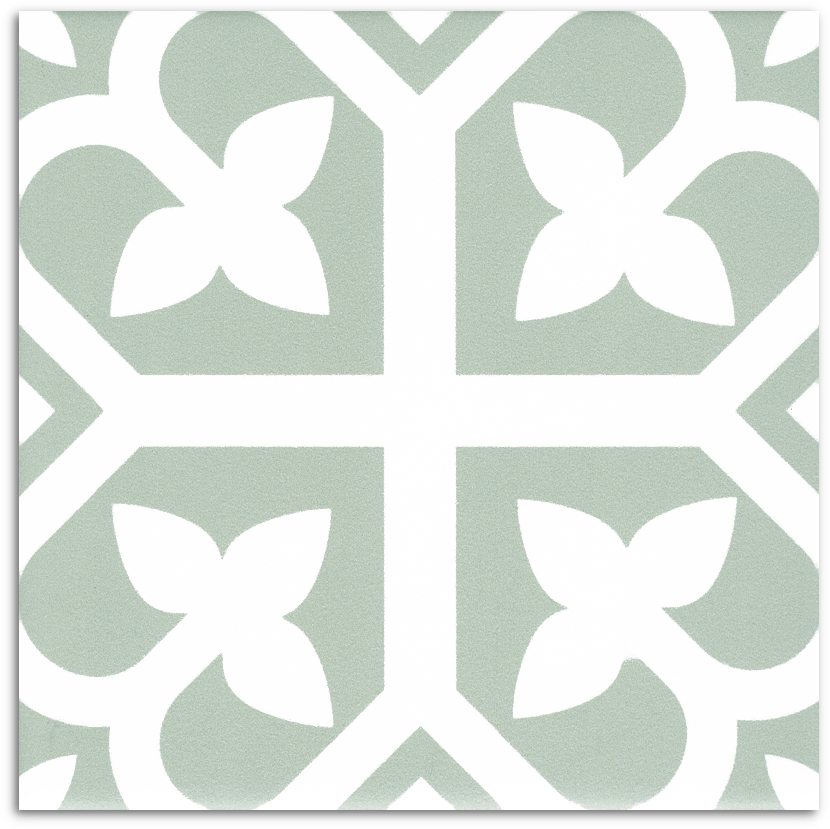 Picasso Bloom Pale Green Matt Tile 200x200 - Tile Stone Paver