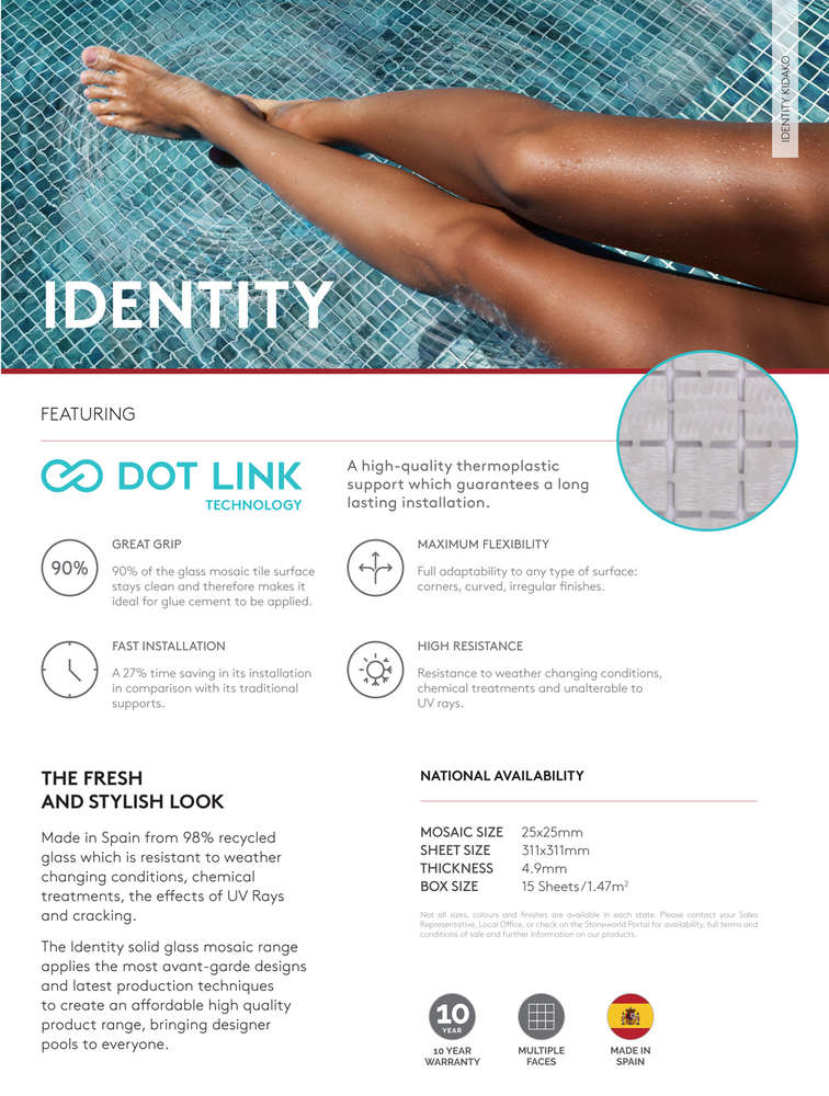 Identity Atai Glass 25x25 - Pool Tile - Tile Stone Paver