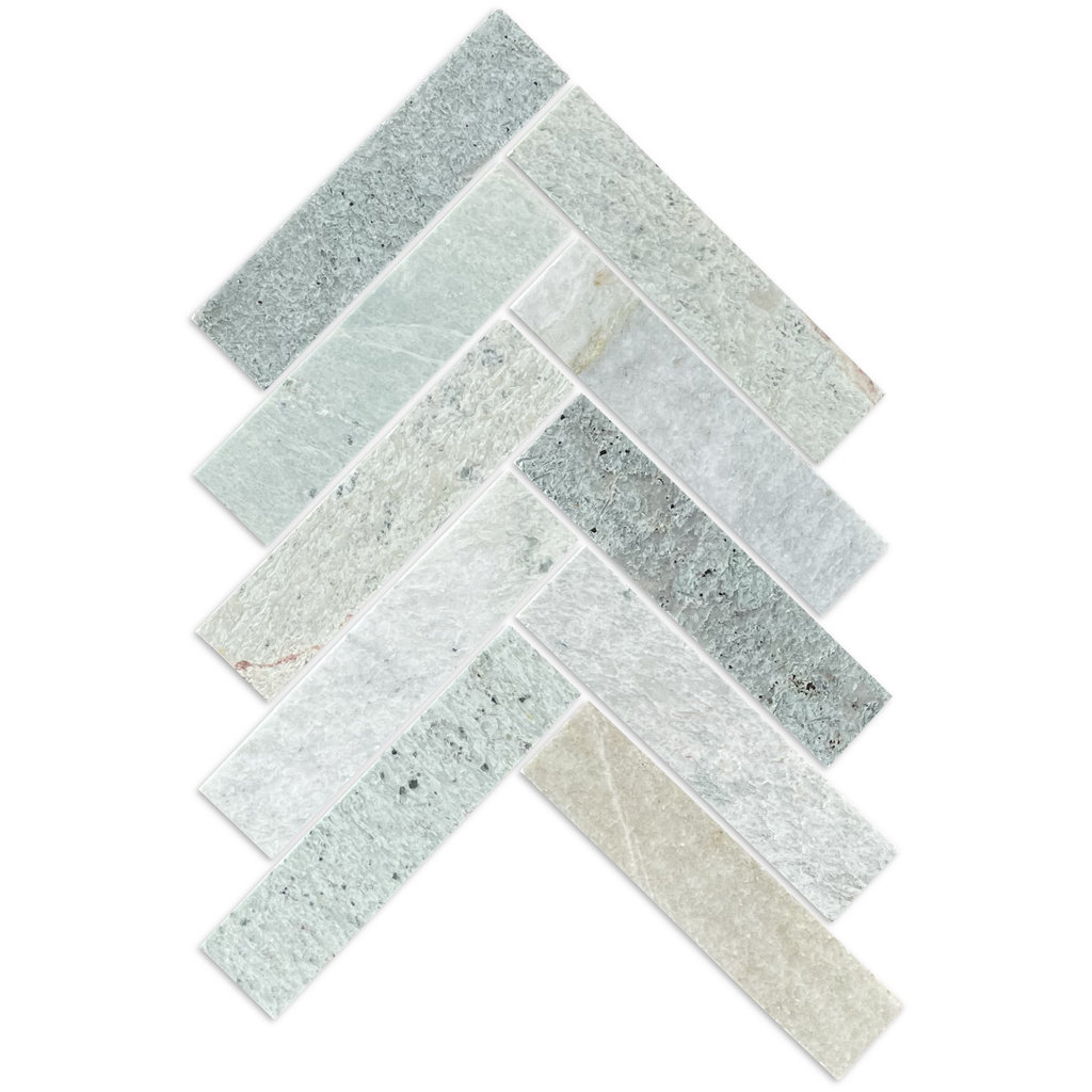 Artemis Ming Green Herringbone Honed - Tile Stone Paver