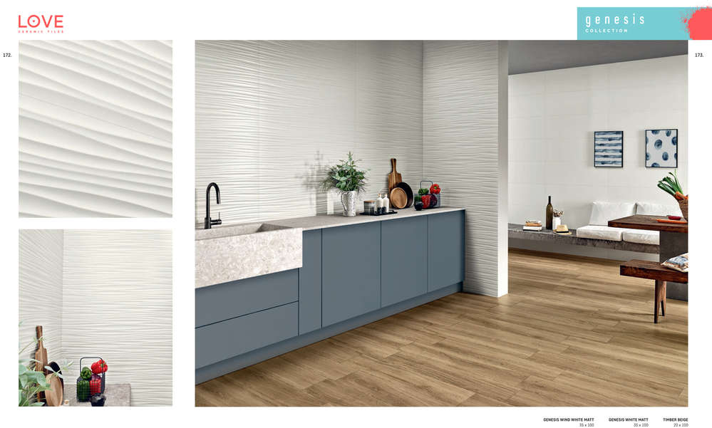 Genesis Wind White Matt Wall Tile 350x1000 - Tile Stone Paver