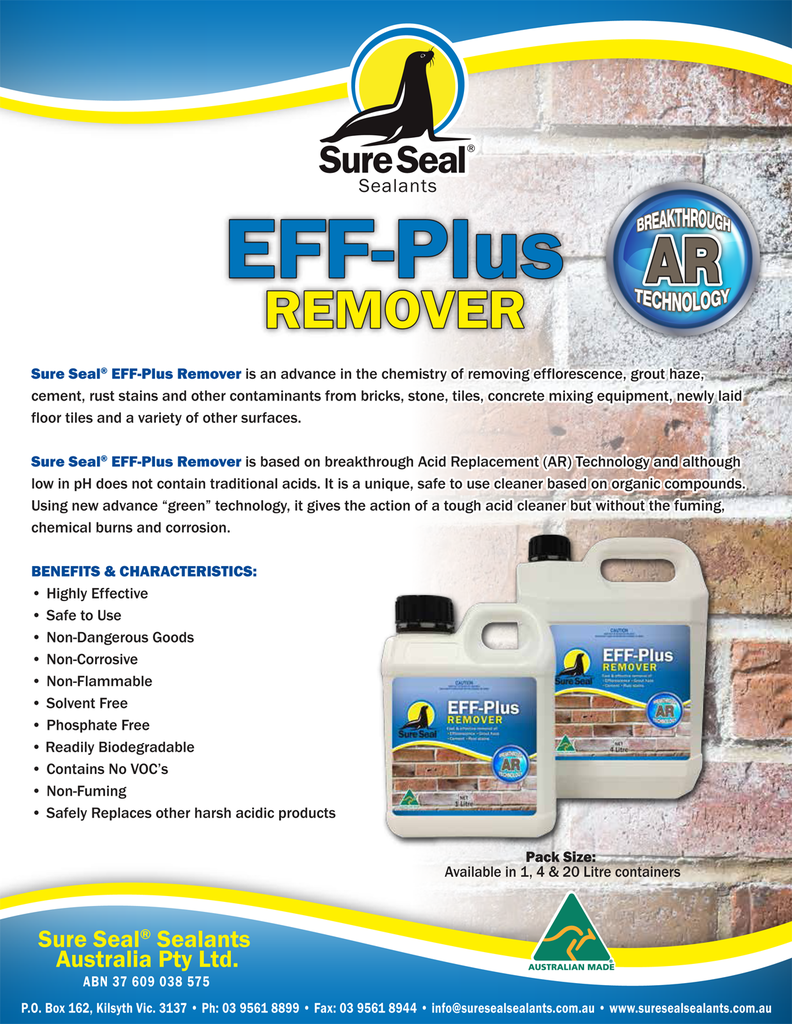 Sure Seal Eff-Plus Remover 4ltr - Tile Stone Paver