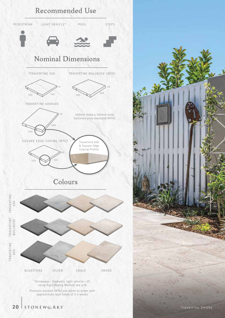 Stoneworks Travertine Silver Paver 500x500 - Tile Stone Paver