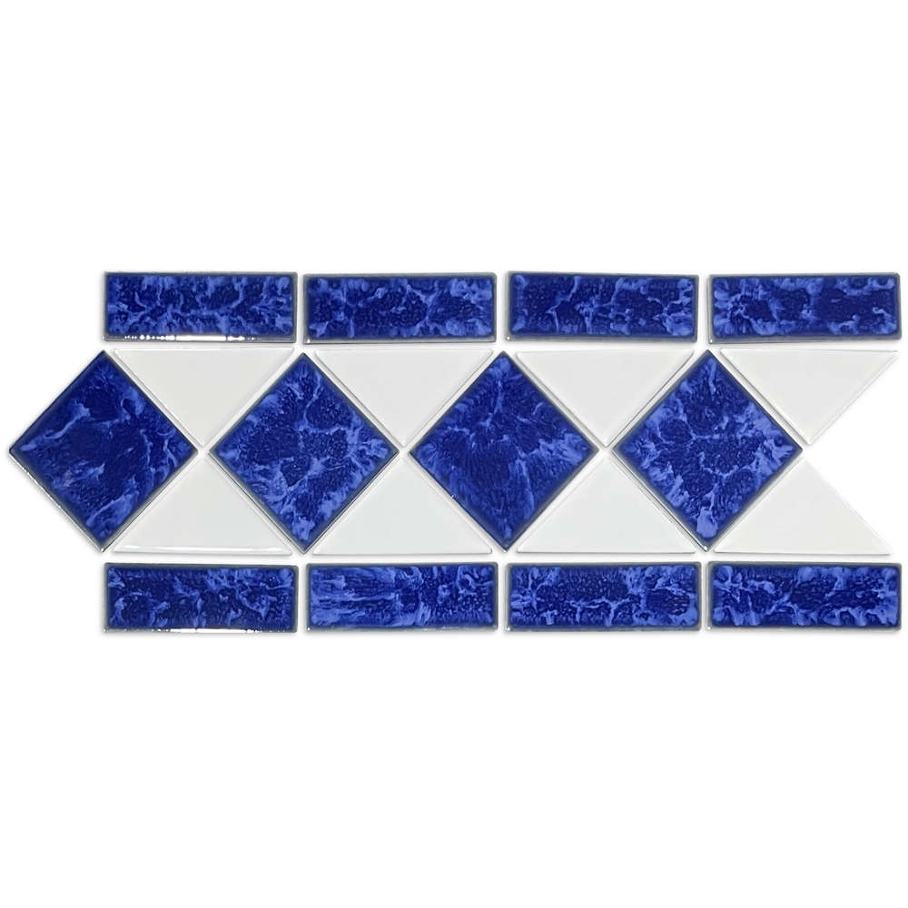 Blue And White Border Tiles Murcia Diamond Pattern Border Wall Tile