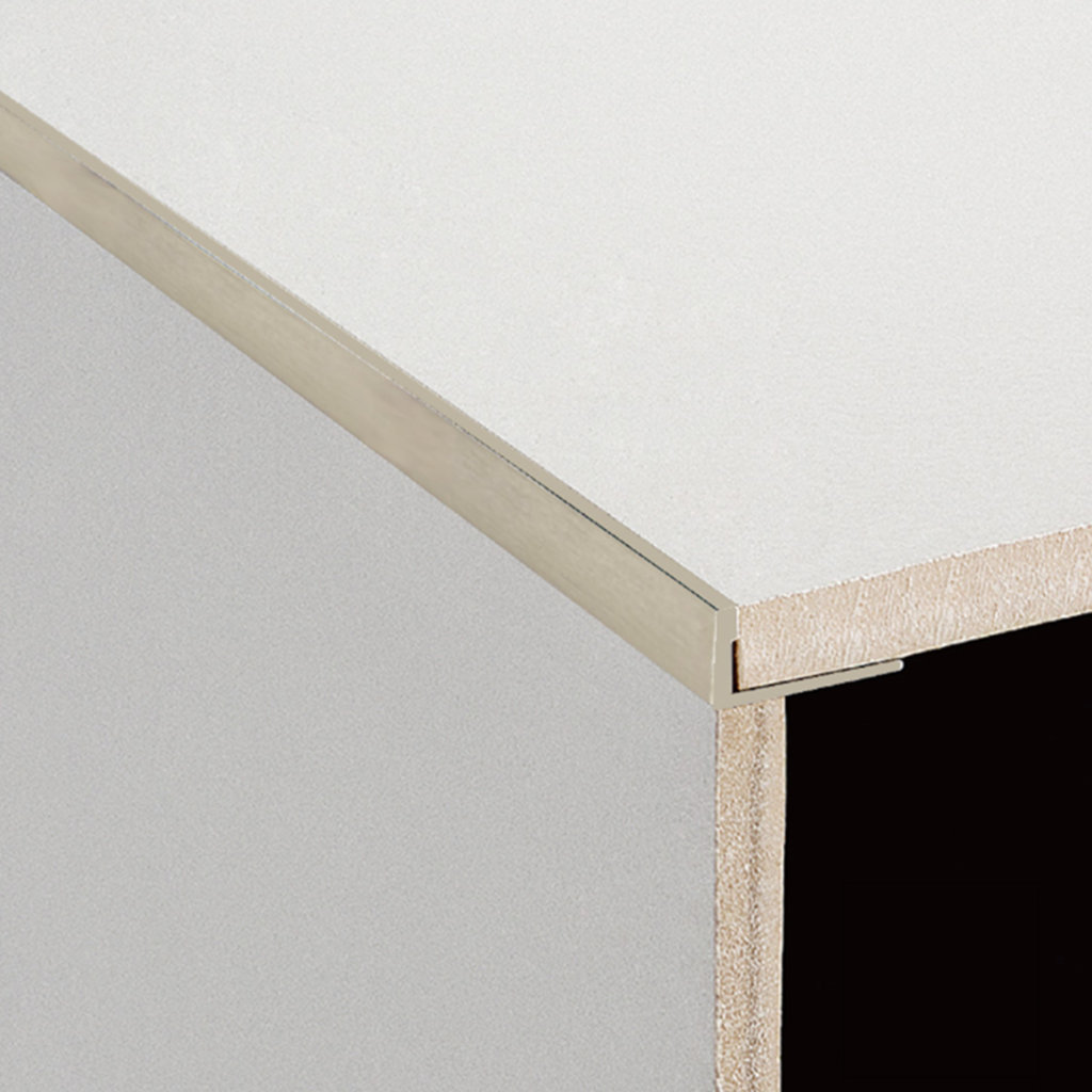 L Angle Aluminium Trim 25mm x 3m (Brushed Nickel) - Tile Stone Paver