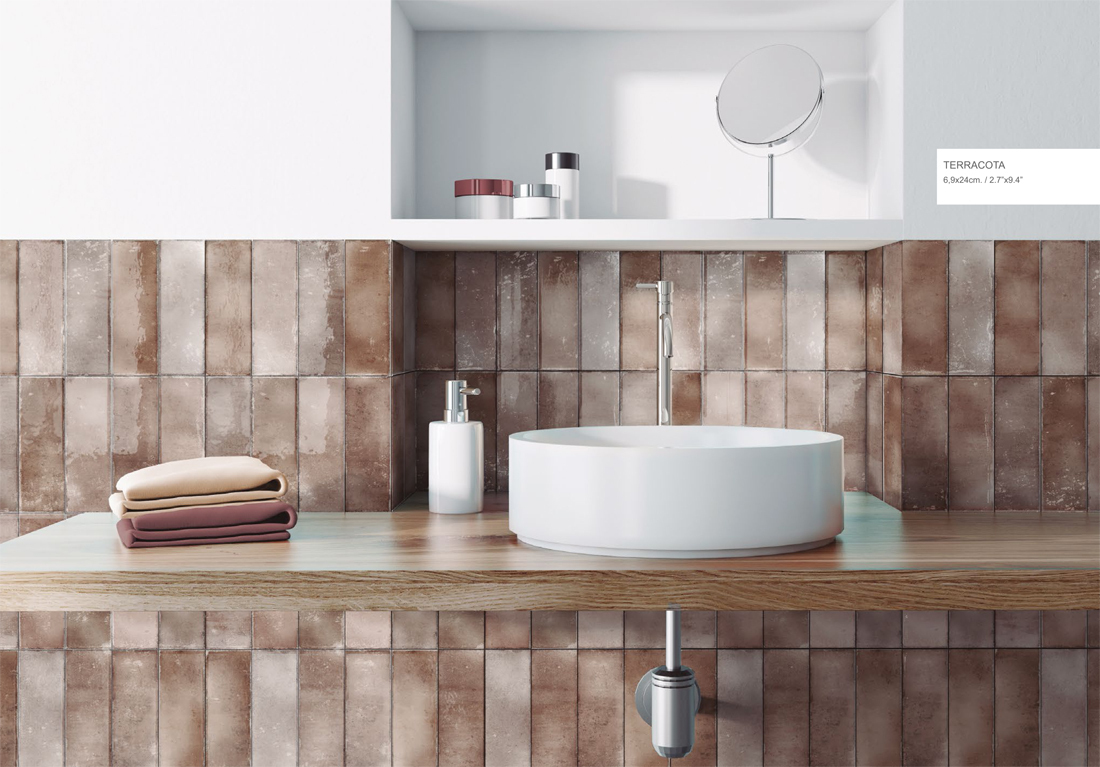 Hackney Terracotta Gloss Wall 69x240 - Tile Stone Paver