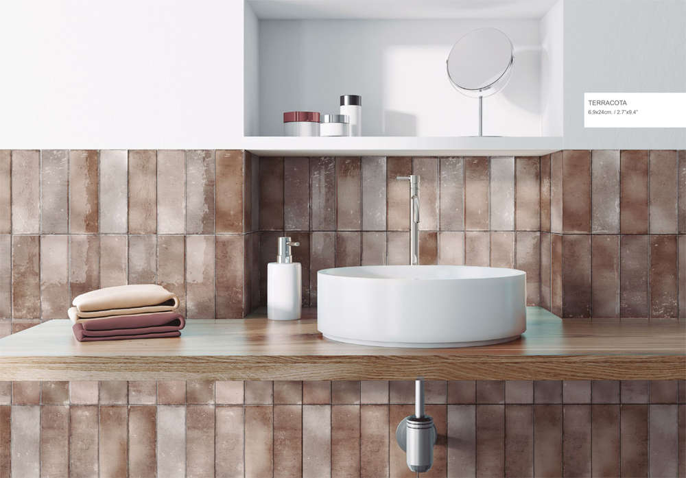 Hackney Terracotta Gloss Wall 69x240 - Tile Stone Paver