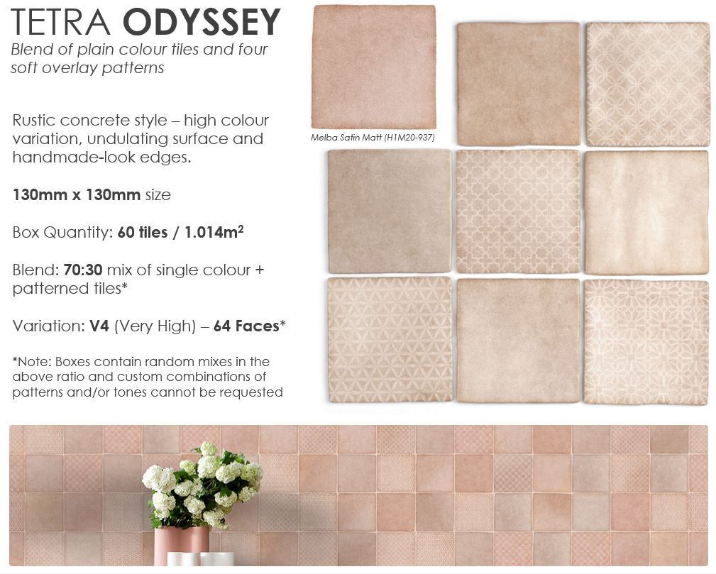 Tetra Odyssey Sesame Gloss Tile 130x130 - Tile Stone Paver