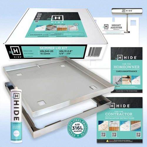 Hide Stainless Steel Skimmer Lid Kit 306mm x 306mm - Tile Stone Paver