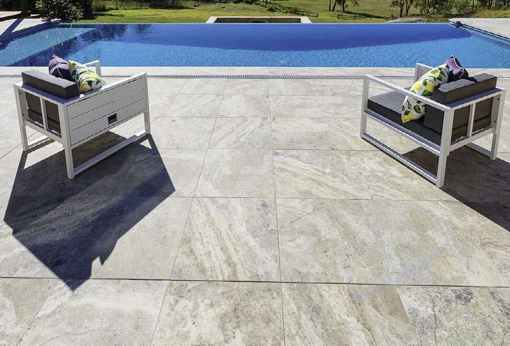 Silver Travertine Porcelain Paver 600x600 (20mm thick) - TSP