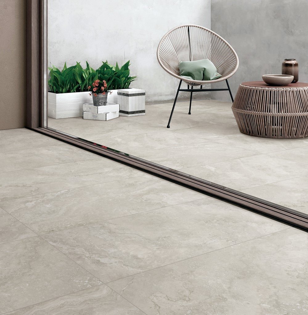 IN/OUT Norcia Travertine Silver Matt Tile 600x1200 - Tile Stone Paver