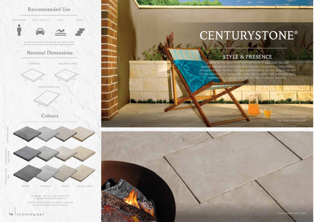 Centurystone Cream Paver 400x600 - Tile Stone Paver