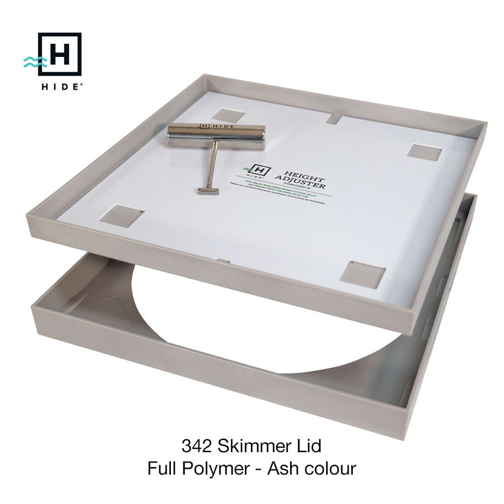 Hide Polymer Skimmer Lid Kit 342mm x 342mm - Ash - Buy Online