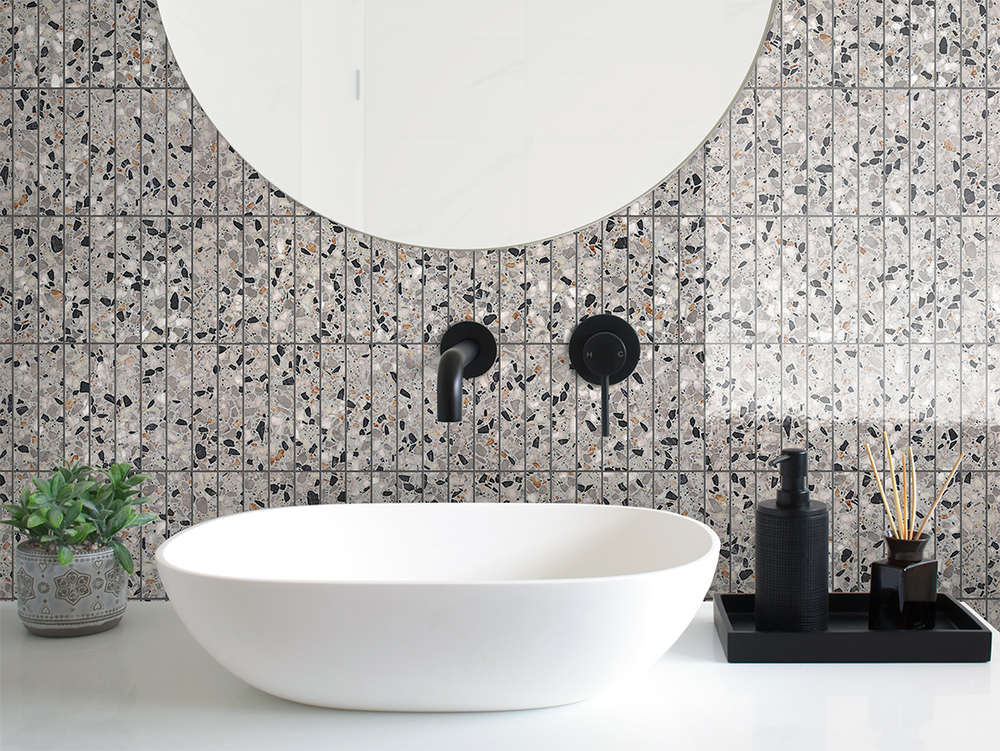 Terrina Cosmic Grey Finger (25x150) Wall Tile Gloss - Tile Stone Paver