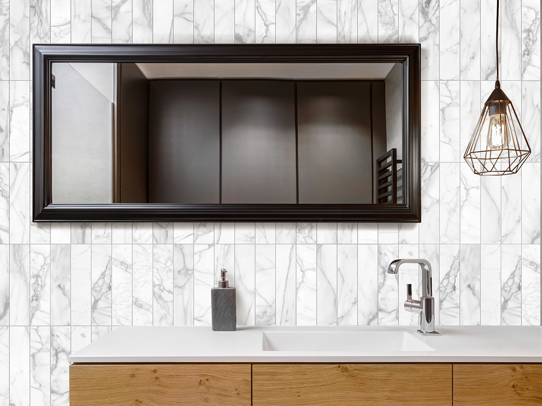 Lume Diamond White Subway (75x300) Wall Satin Matt - Buy Online