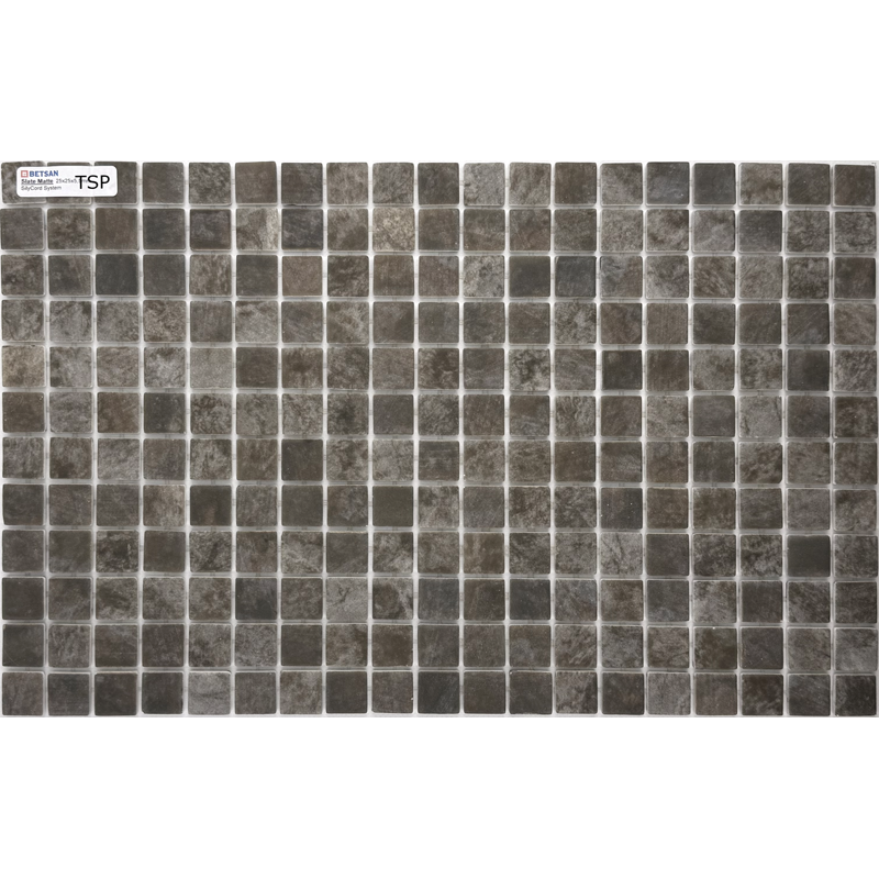Betsan Slate Matte Glass Mosaic 25x25 - Tile Stone Paver