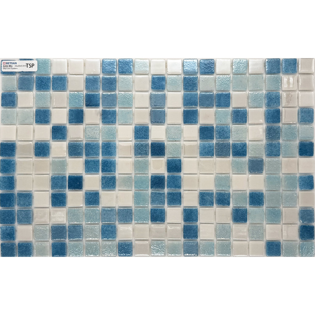 Betsan A242 Mix Gloss Glass Mosaic 25x25 - Tile Stone Paver