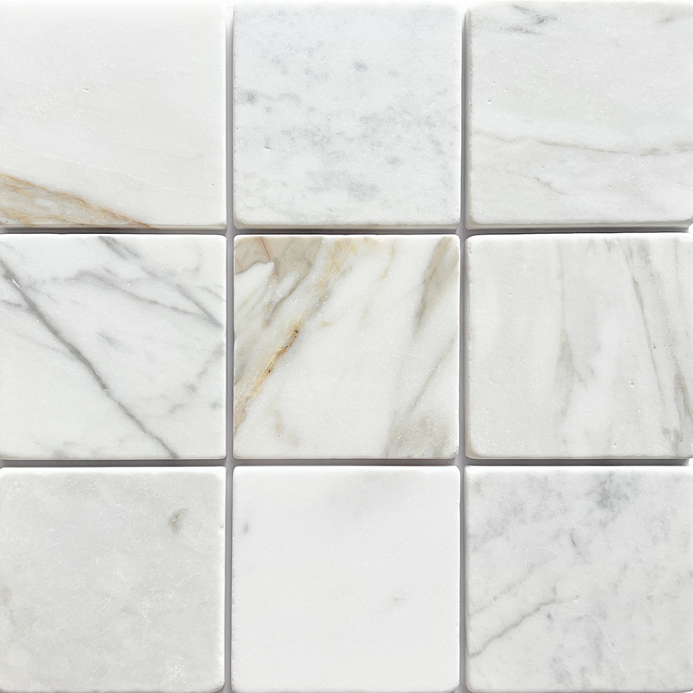 Apollo Calacutta Gold Tumbled 100x100 - Tile Stone Paver