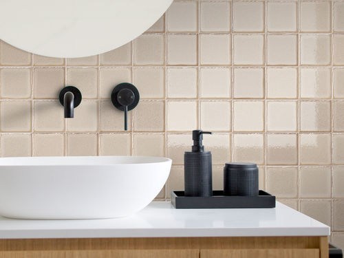 Akari Squares Sesame Wall Tile (GLOSS) - Tile Stone Paver