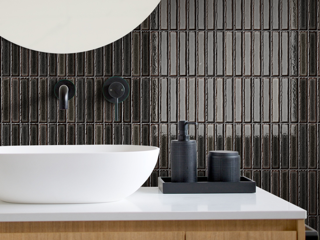 Akari Fingers Yakisugi Wall Tile (GLOSS) - Tile Stone Paver