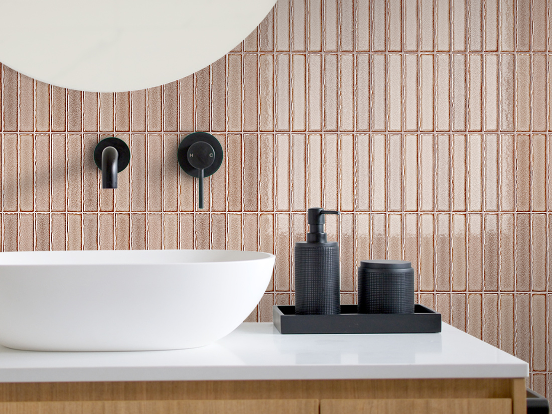 Akari Fingers Peach Wall Tile (GLOSS) - Tile Stone Paver